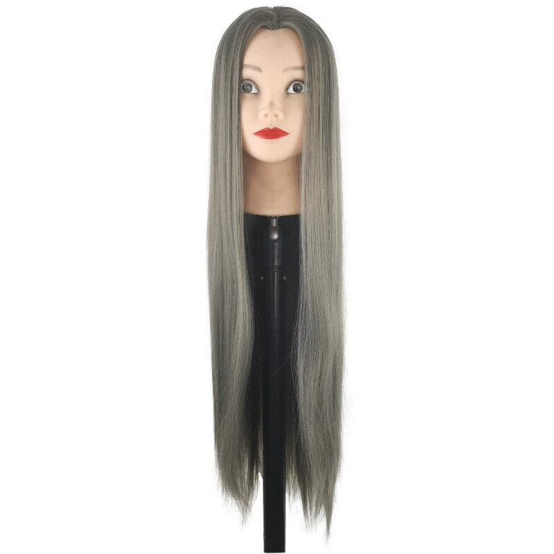 Серебристо-серый модель головы для укладки волос с маленькой подставкой для тренировок укладки и стрижки