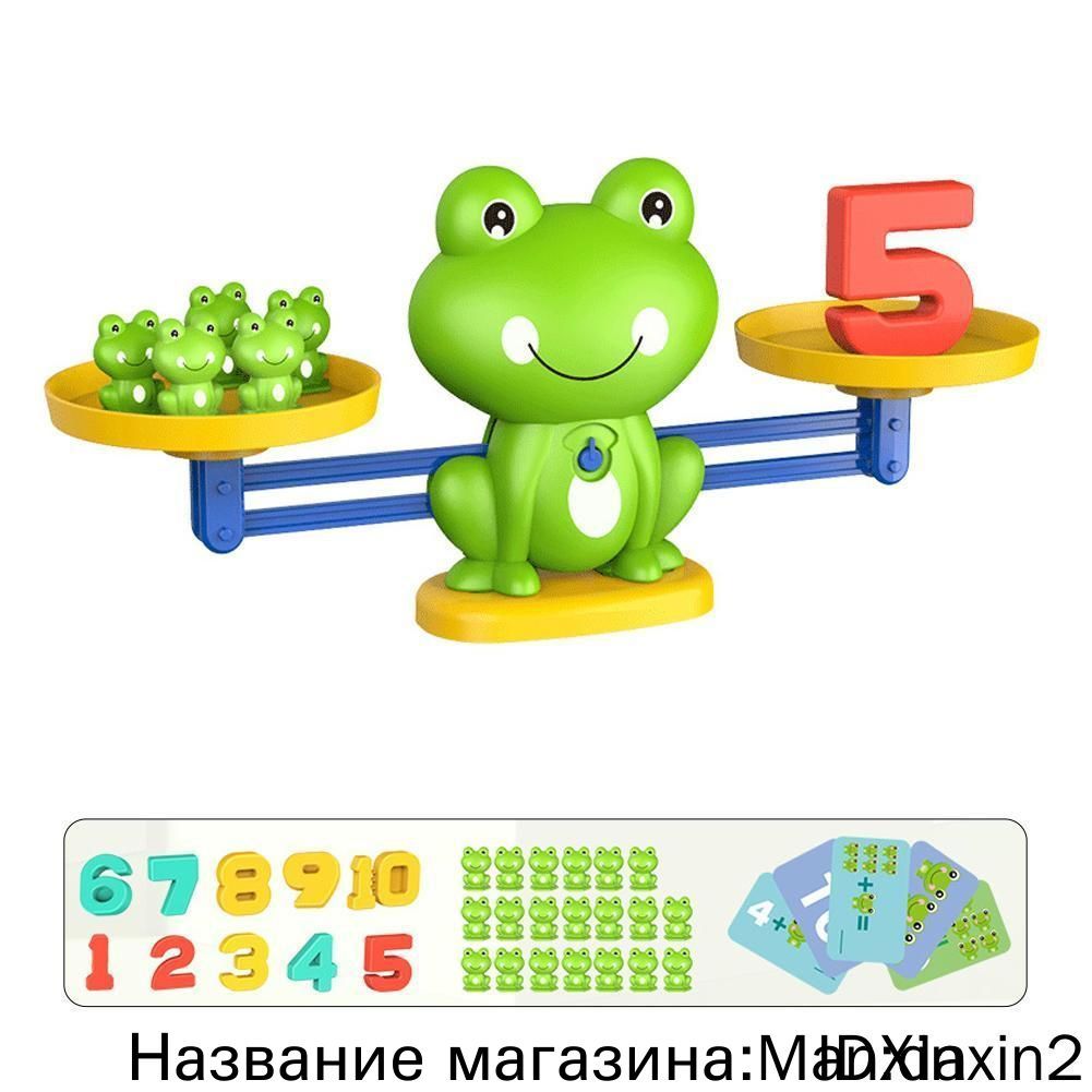 Развивающая игра для детей "Считай и проверяй" лягушонок, учимся считать, детские математические весы балансир, изучаем цифры, арифметика