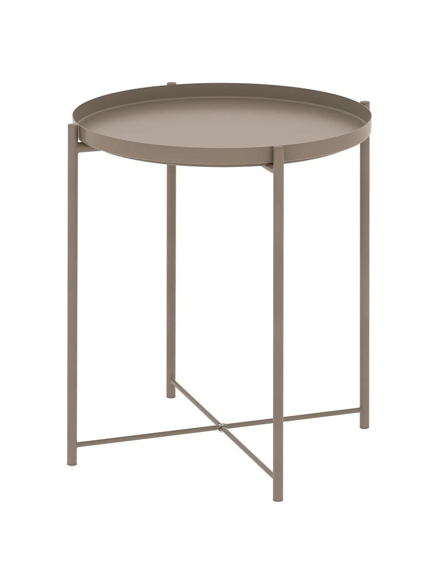 Приставной столик IKEA GLADOM темно-серый-бежевый, 45x53 см