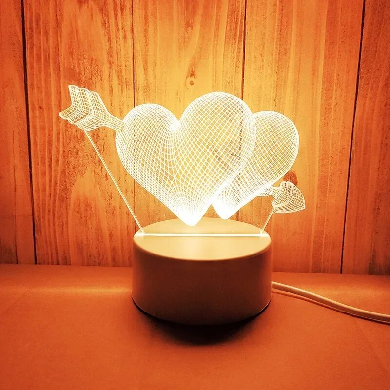 Ночник 3D Xiuben Медведь Динозавр Теплый Свет Type-37, USB Warm Light