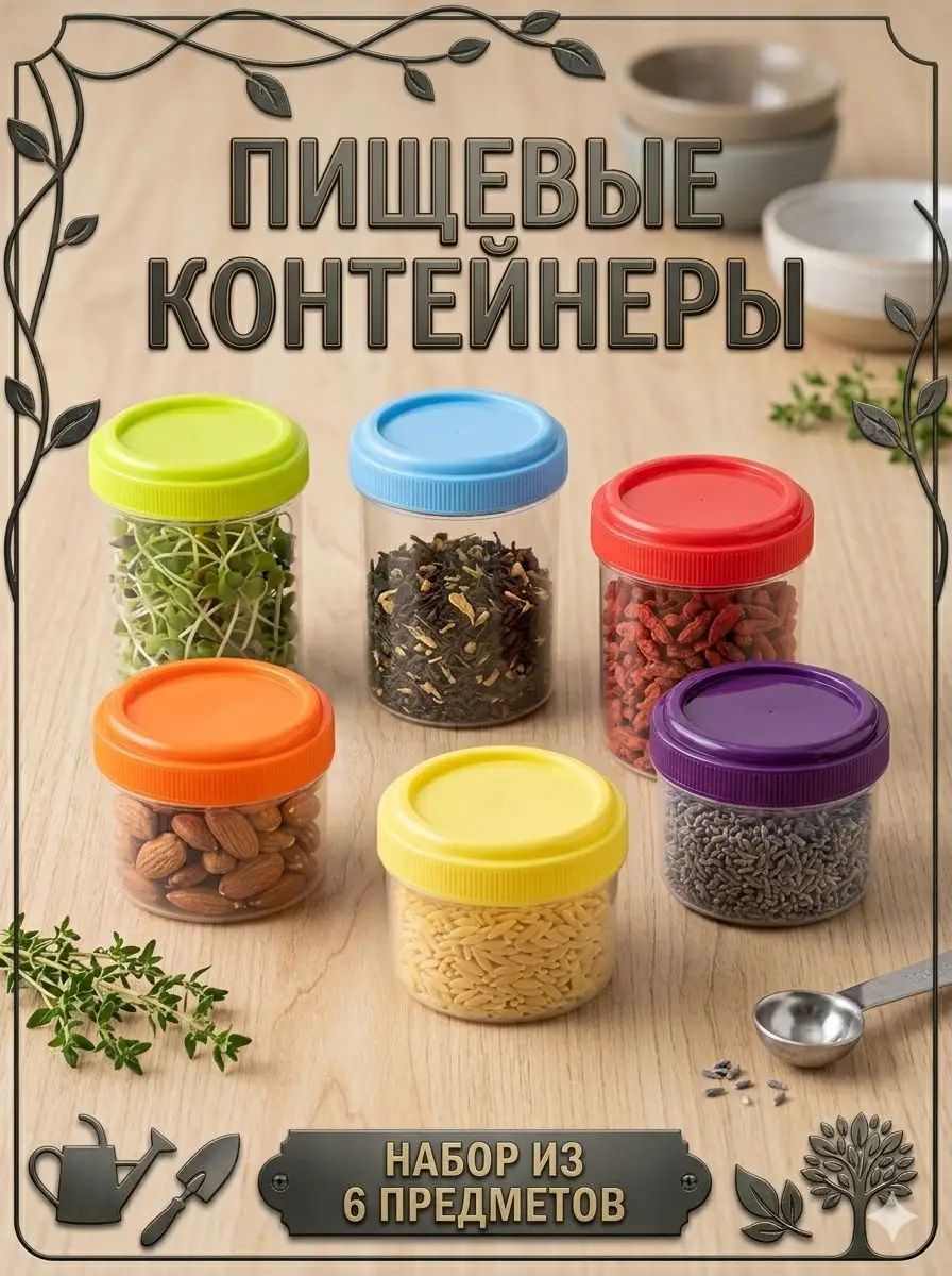 Контейнер пищевой 35 мл 6 шт пластик