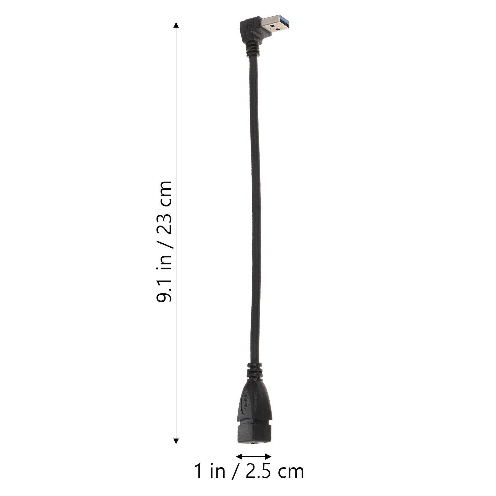 Кабель Usb 3.0 С Правым Углом Адаптер Длинный Черный 23X2.5X1.5Cm