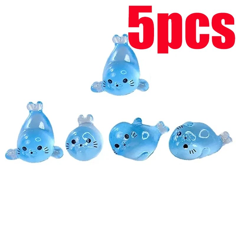 Миниатюрные светящиеся фигурки тюленей из смолы DUTRIEUX 5pcs