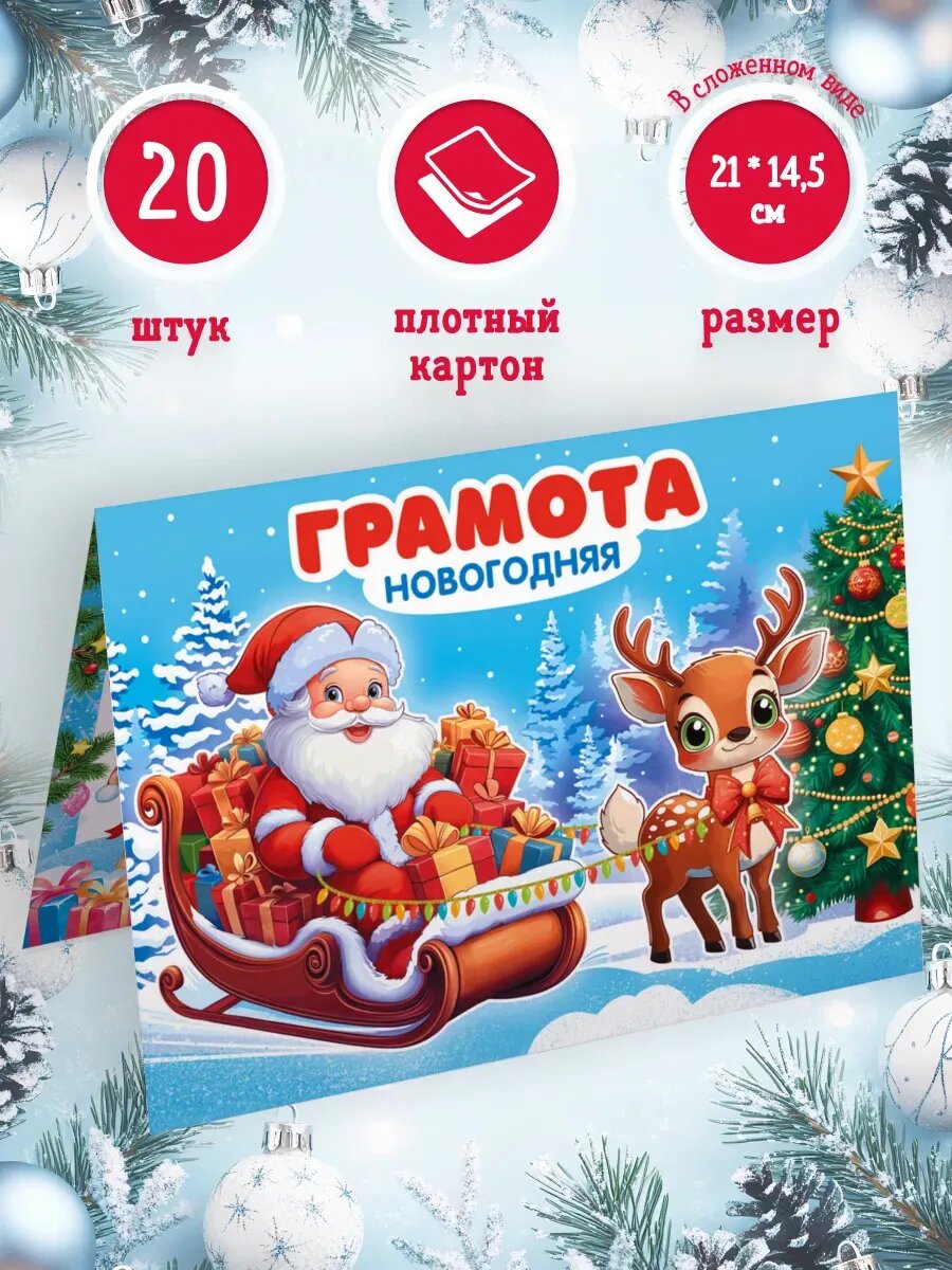 Набор детских новогодних открыток 20шт 14,5*21 см
