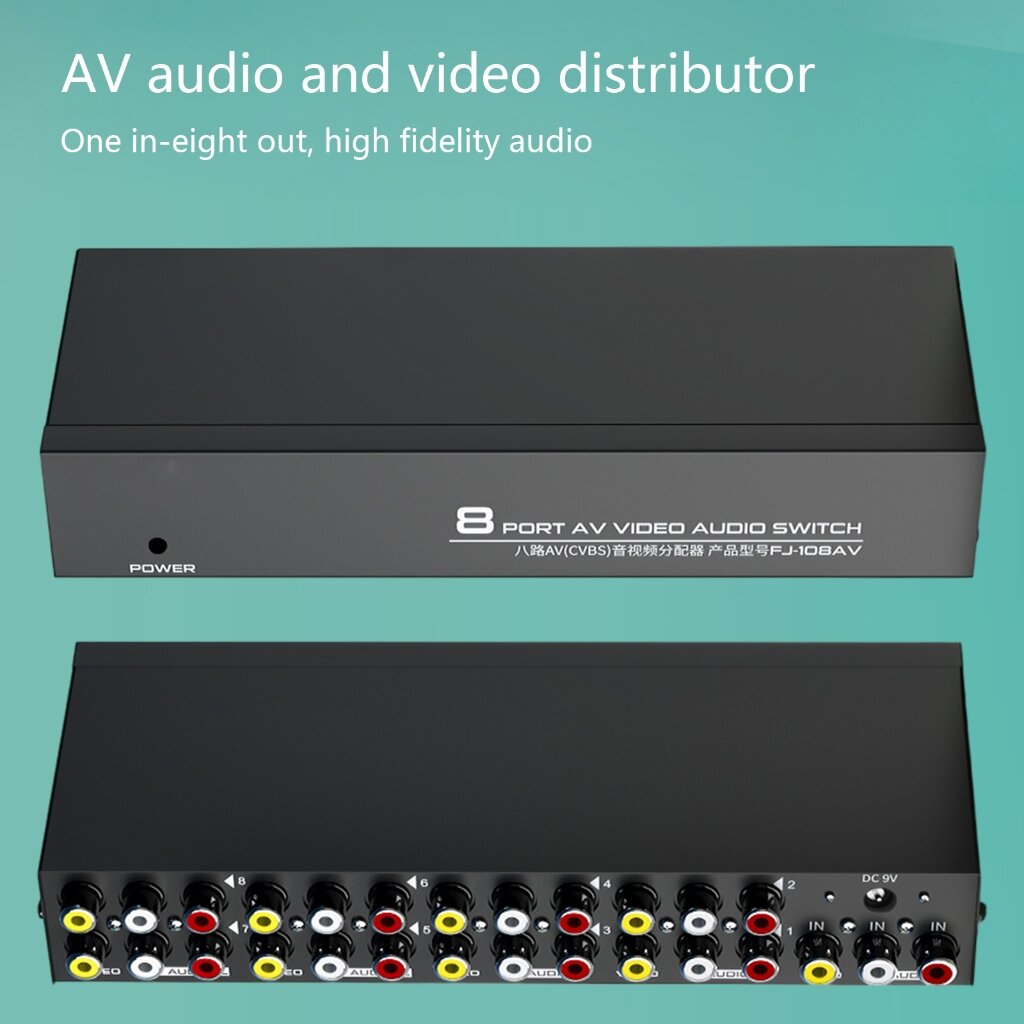 Разветвитель AV 1x8 RCA — фото 1