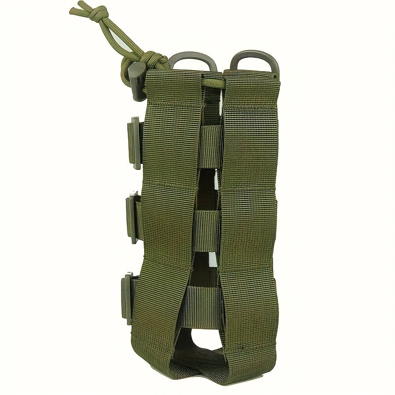 Тактический чехол для бутылки с водой многофункциональный с системой MOLLE для походов и альпинизма, цвет армейский зеленый