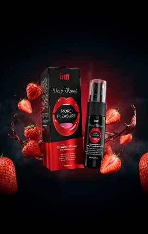 Intt-DT0002 Спрей Deep throat, клубника, 12 мл Intt