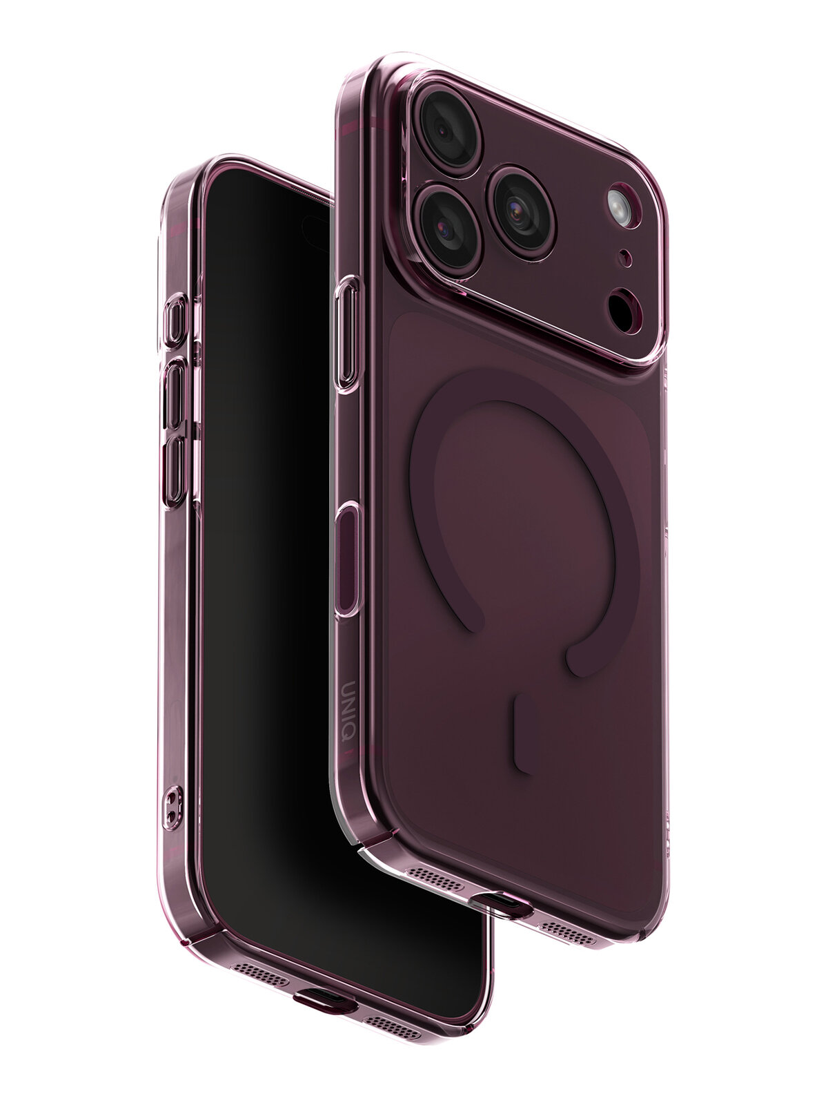 Чехол Uniq на iPhone 18 Pro/17 Pro, AirSuit с магнитами MagSafe, ультратонкий, с защитой камеры, бордовый