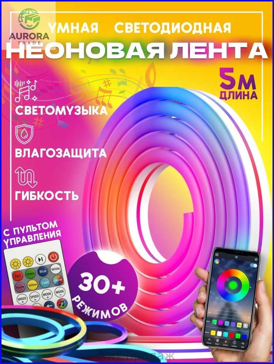 Светодиодная лента, IP65, Коралловый, 1 шт