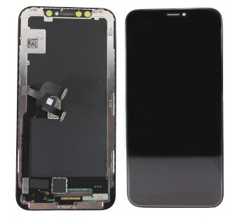 Дисплей для iPhone X (A1865/A1901) в сборе с тачскрином Черный - (Hard OLED)