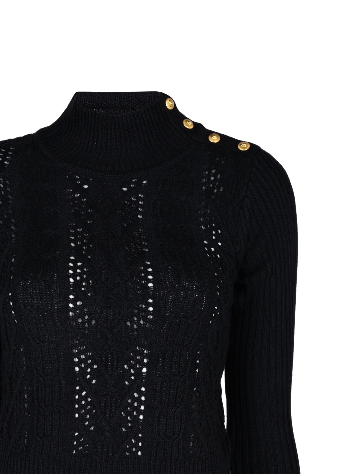 Свитер L'Agence Kamdyn cable-knit sweater, размер 46, , черный — фото 1