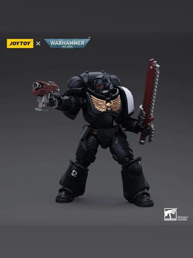 Фигурка JOYTOY Warhammer 40k Black Templars Outriders Brother Valtus / фигурка Joy Toy Черные Тамплиеры Брат Валтус