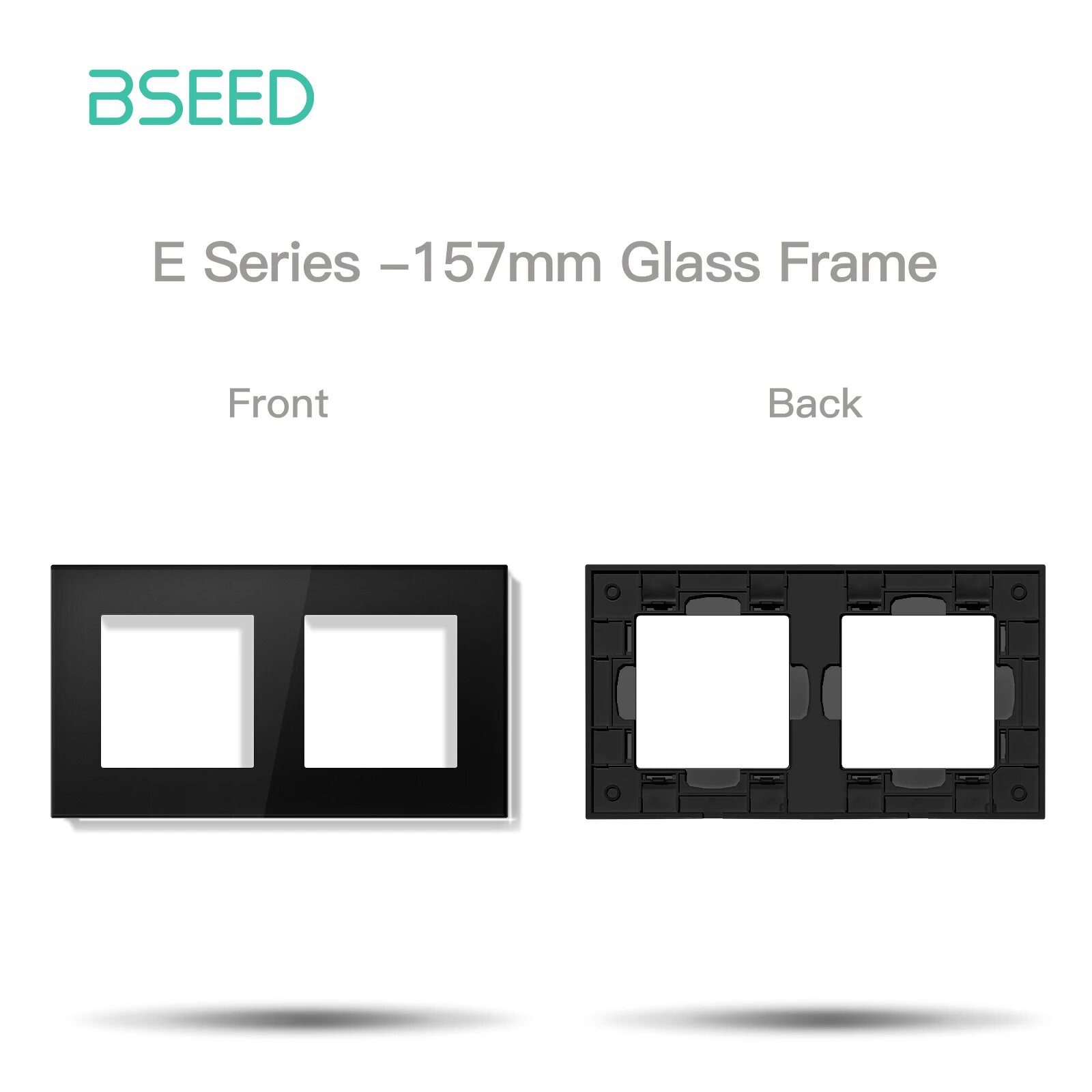 BSEED RJ45/CAT6 Модули для ТВ и телефонов, черные, стеклянные Double Frames Glass