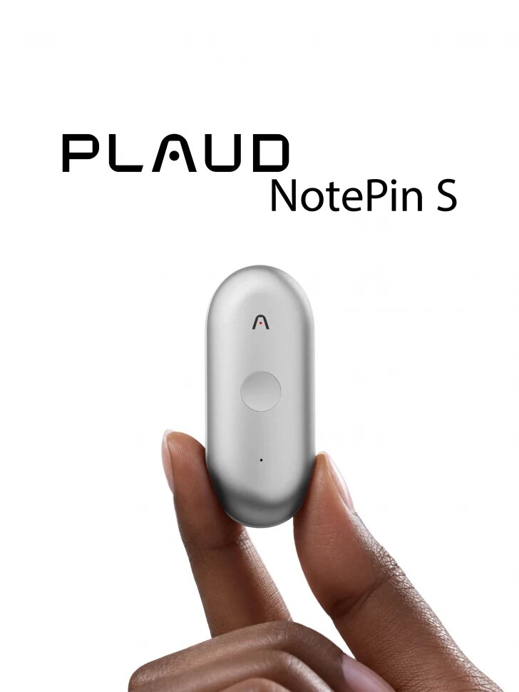 Plaud NotePin S — AI-ассистент для записей | Silver (серебристый)