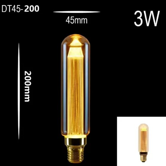 Светодиодная лампа IWP Эдисон 3Вт ST64 G80 DT45 DT45-200