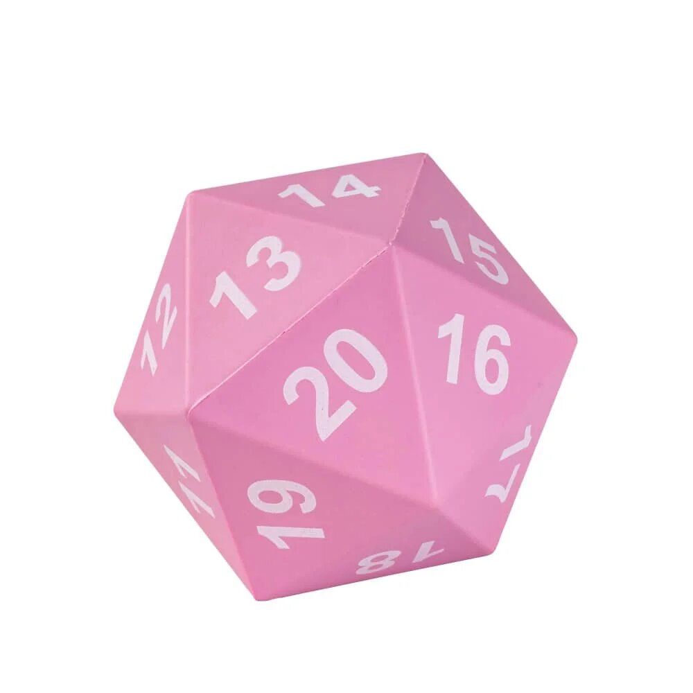 Розовый кубик D20 для настольных игр, 80 мм