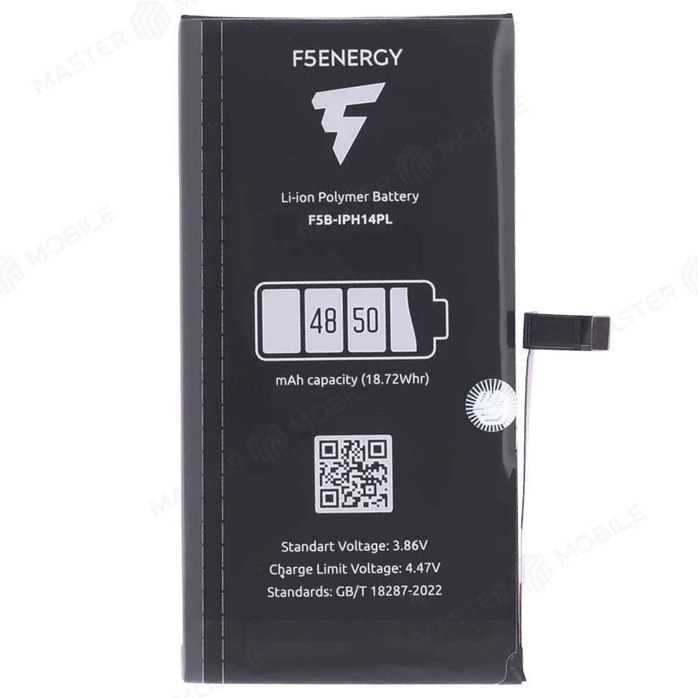 Аккумулятор для Apple iPhone 14 Plus (F5ENERGY) (усиленный) (4850 мАч) (SPECIAL EDITION) + двухсторонний скотч