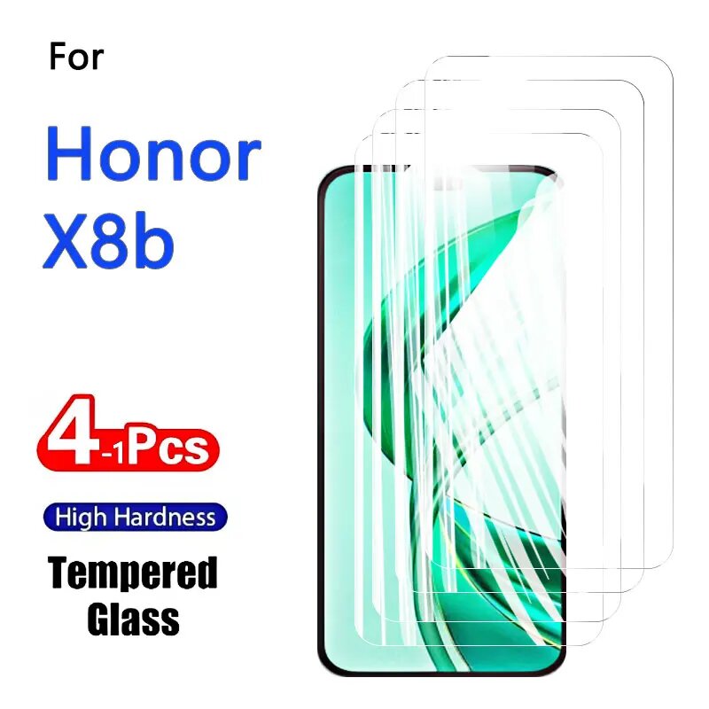 Защитная Пленка Для Экрана Honor X8b, 1-4 Шт, Высококачественное Закаленное Стекло 6,7 1pcs, HD