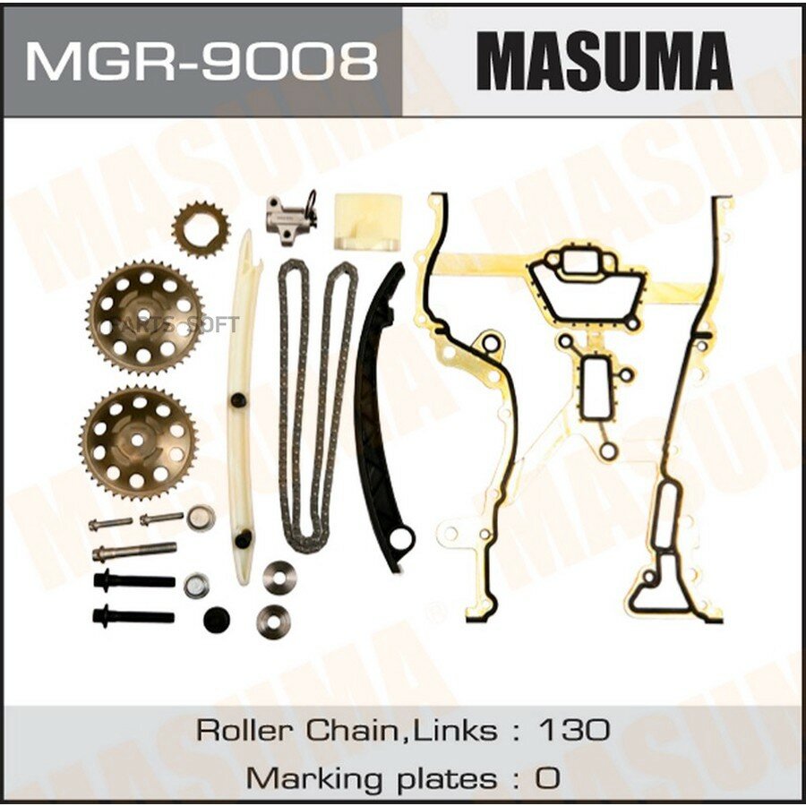 Комплект цепи ГРМ Opel Astra G, H 98-, Corsa C 01- (X12XE, Z12XE, Z14XE, X14XE, A14XE) Masuma MASUMA MGR9008 | цена за 1 шт