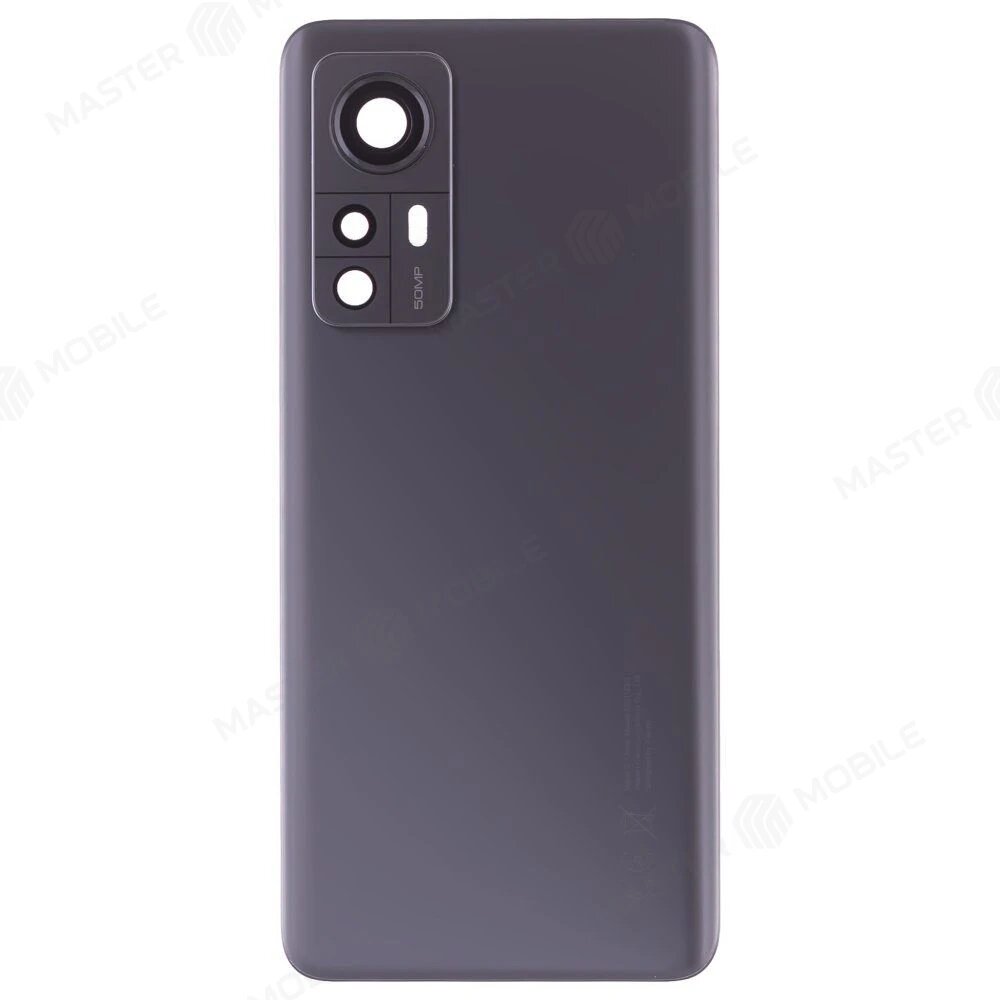 Задняя крышка для Xiaomi 12 (2201123G) / 12X (2112123AG) (серый) (в сборе со стеклом камеры) (ORIG100)