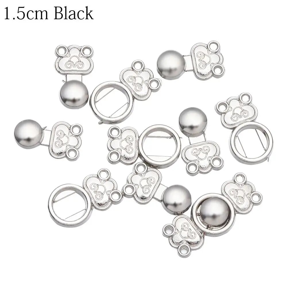 Металлические пряжки для кукол 5 шт. Черный, -Black-Style 1-1.5cm