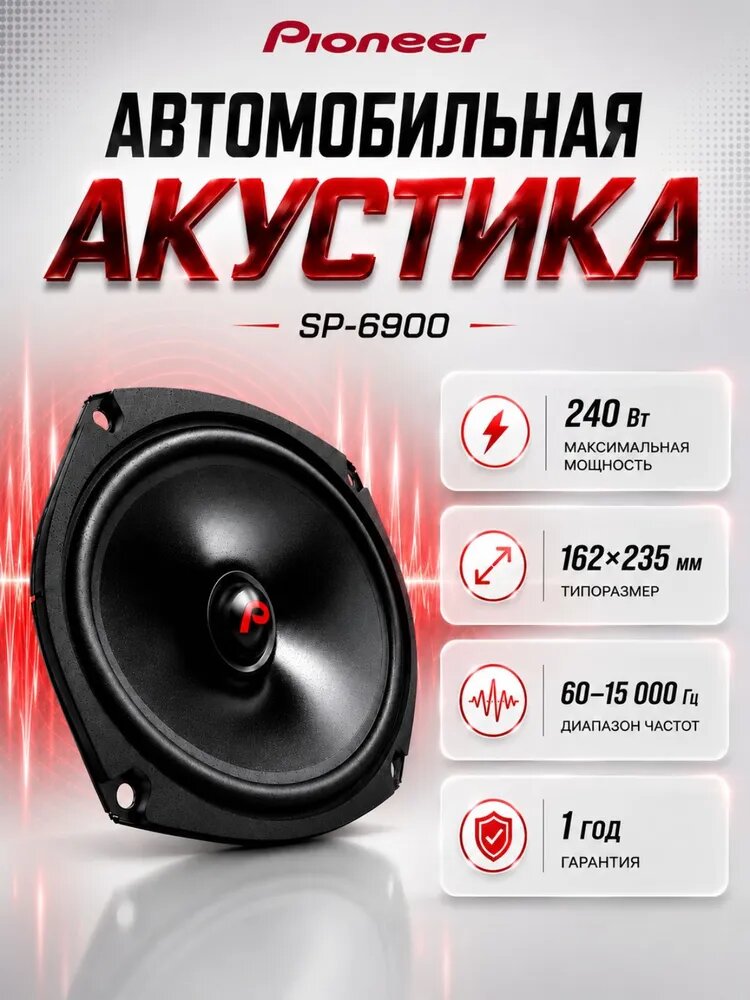 Динамики овалы 6*9 для автомобиля