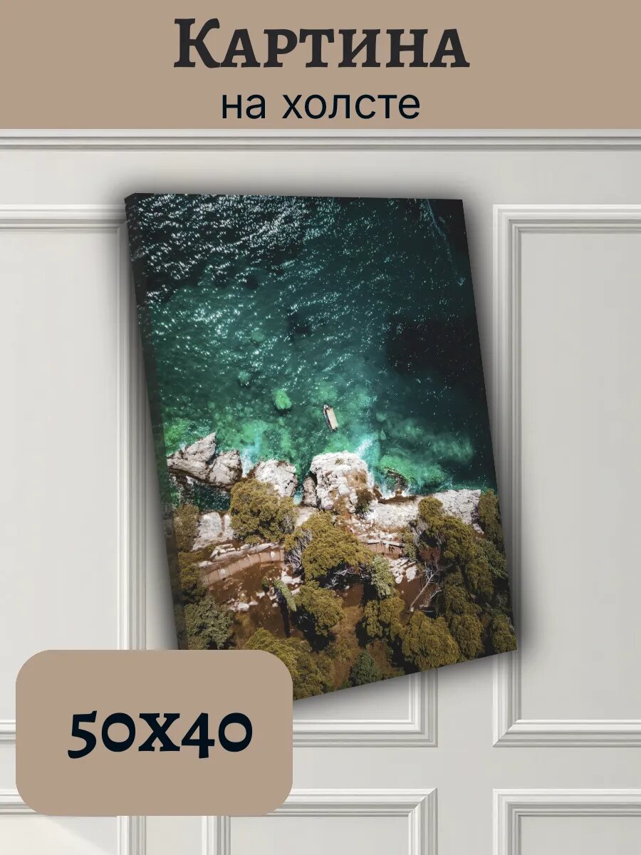 Картина Черногория Montenegro 40x50 аэрофотоснимок побережья