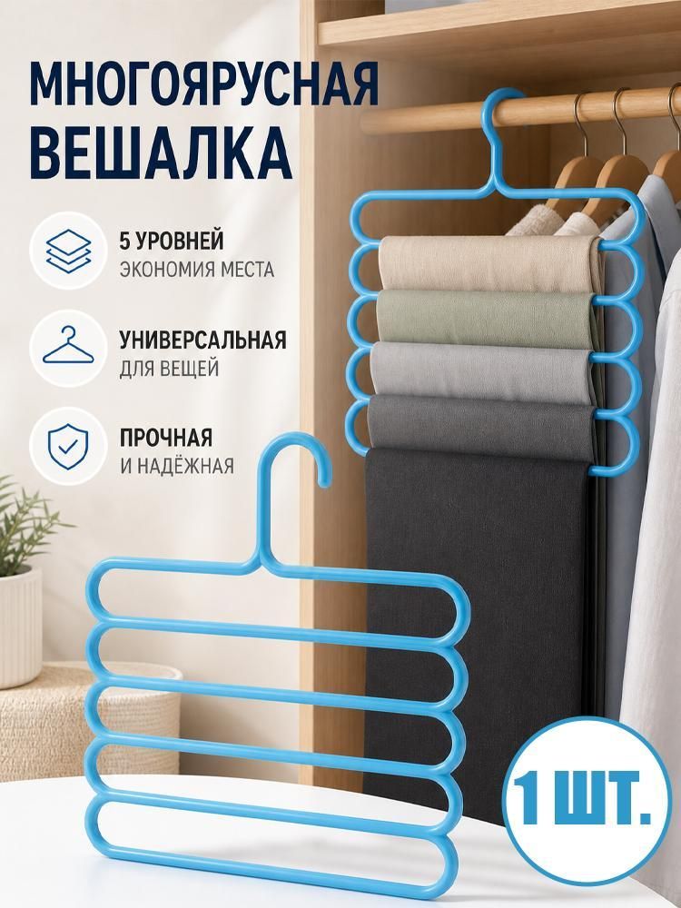 Вешалка плечики 1 шт голубой
