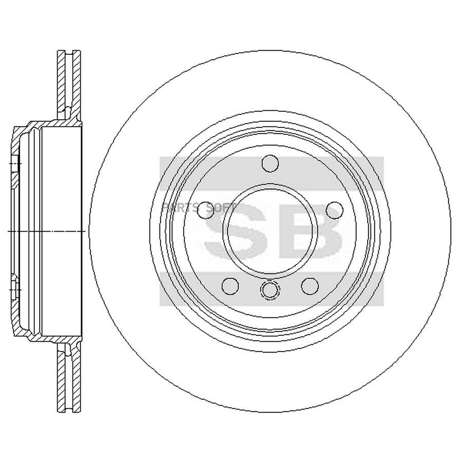 SANGSIN BRAKE SD5219 диск тормозной задний!\ BMW E60/E61 2.0-3.0/2.5D/3.0D M54/M57 03>