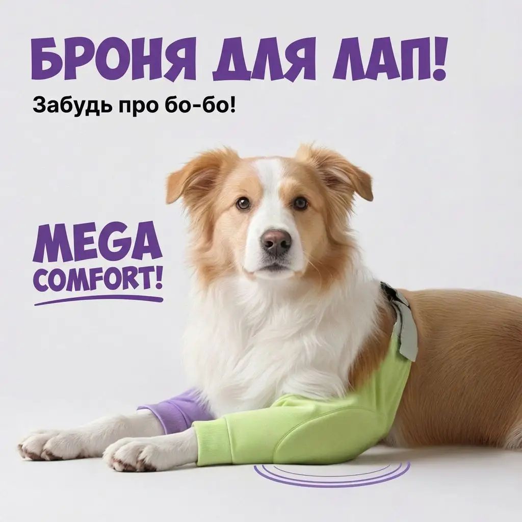 Бандаж на локтевой сустав для собак крупных пород / Защитный налокотник от мозолей и гигром (Фиксатор лап через спину)