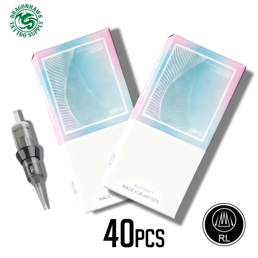Dragonhawk Одноразовые иглы для татуировки 40 шт. 1RL 3RL 7F 0803RL 0.25mm