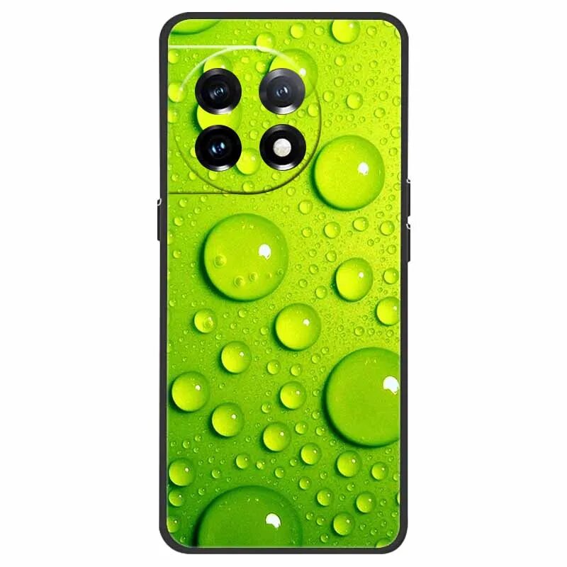 Для OnePlus 11 5G One Plus 11R цветок мрамор черный Бампер Мягкий ТПУ 37, For OnePlus 11R