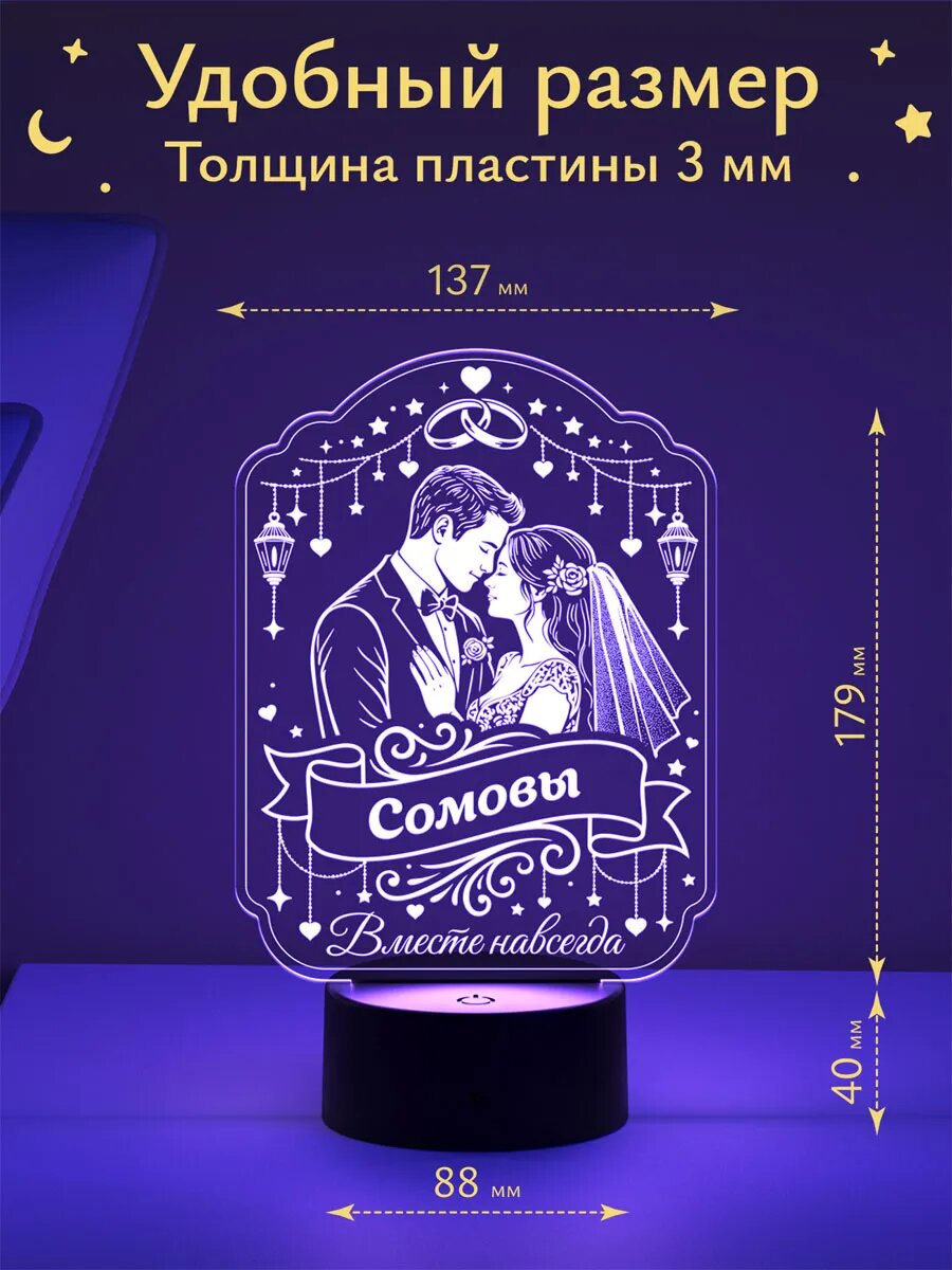 Ночник "Сомовы - молодожёны" — фото 1