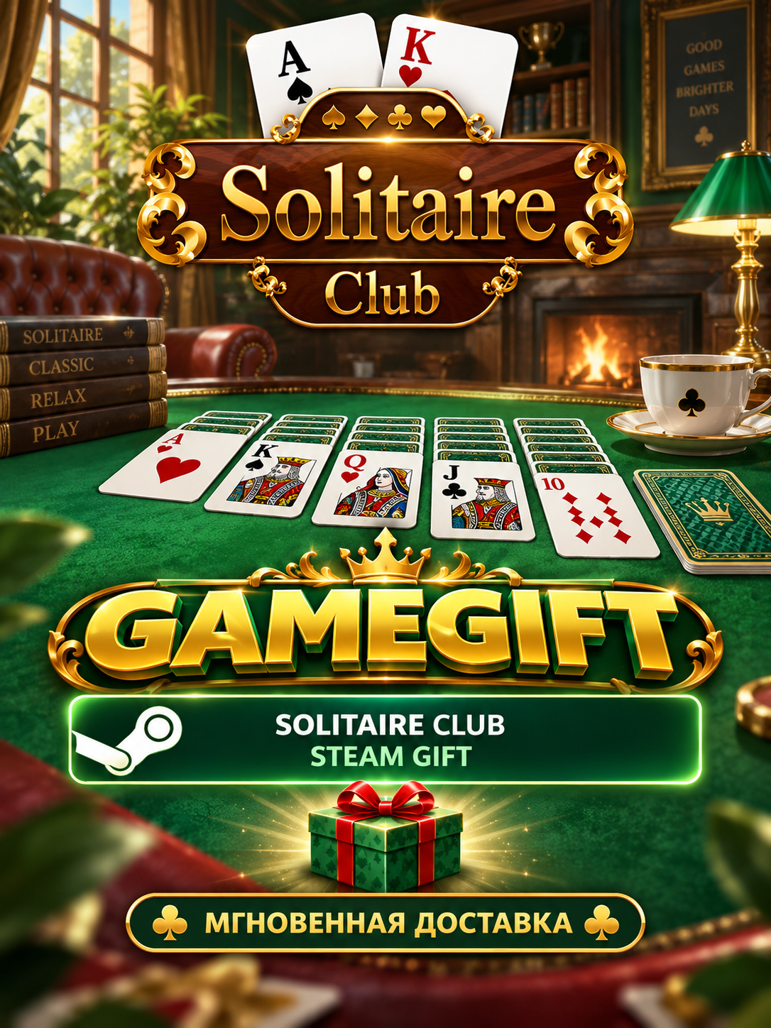Игра Solitaire Club для STEAM ПК (PC) | Страна активации - Страны Европы | Подарком на Ваш аккаунт | Автовыдача