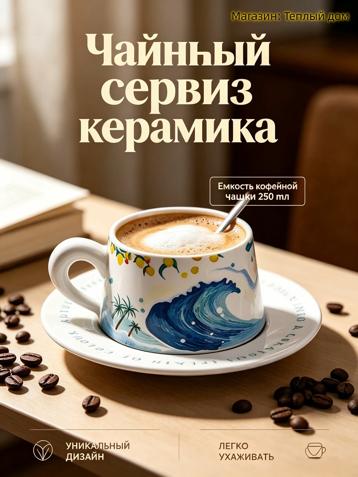 Сервиз кофейный 250 мл 3 предм. на 1 перс.