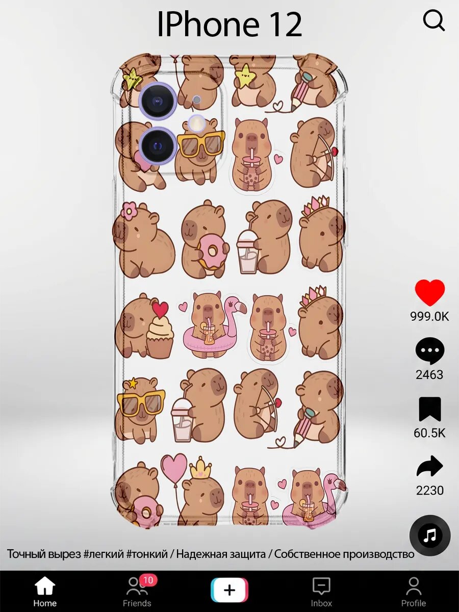 Чехол на iPhone 12 с принтом Капибара