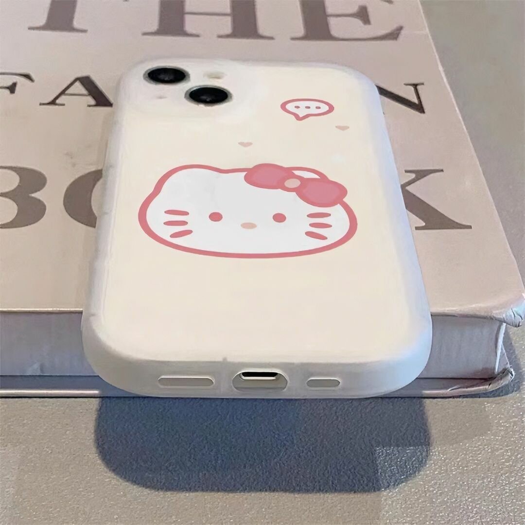 Мягкий защитный чехол для всех моделей iPhone 17, мультяшный дизайн с милой улыбающейся Hello Kitty