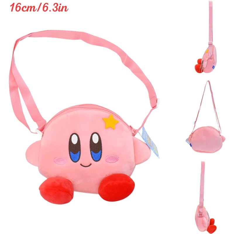 Розовая плюшевая сумка Kirby 16см