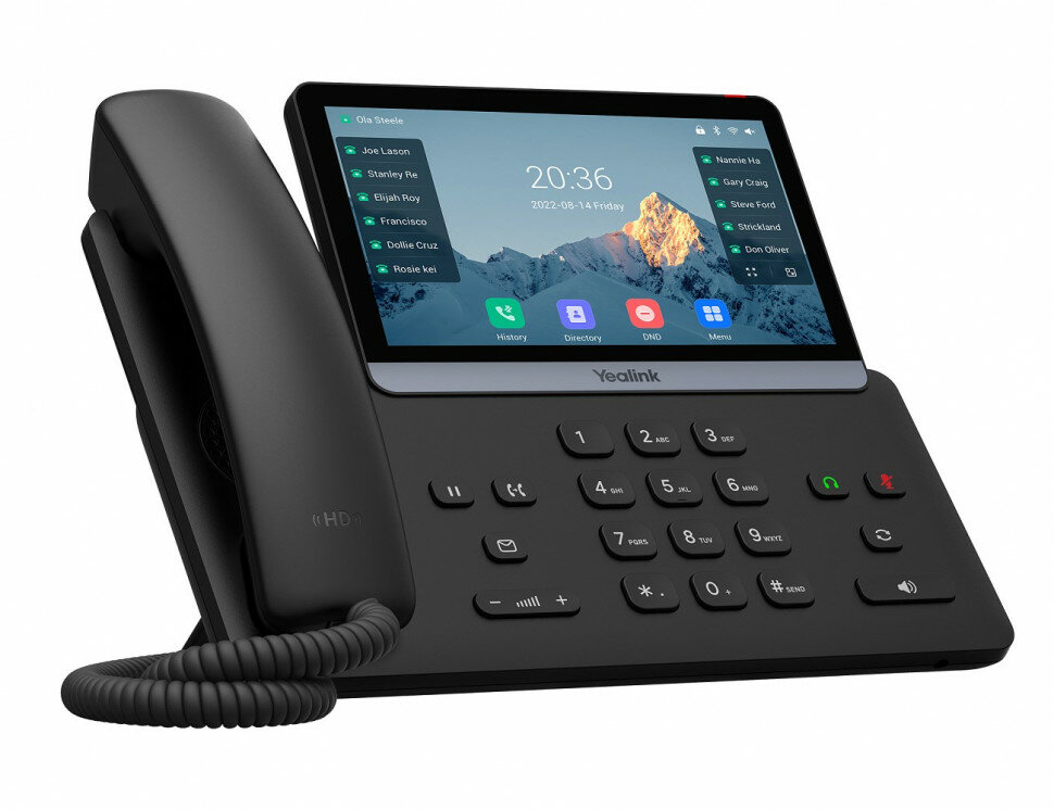 IP телефон Yealink SIP-T77U, 16 SIP-аккаунтов, 7" цветной сенсорный экран, 2 порта USB, BLF, PoE, GigE, без БП