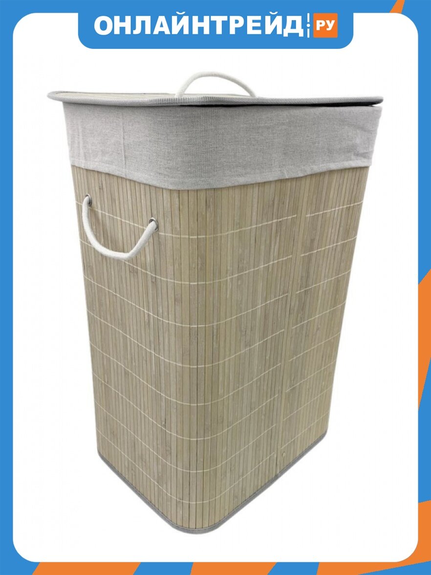 Корзина для белья Homium for Home Eco 40х30х60 см, светлое дерево (laundry14)