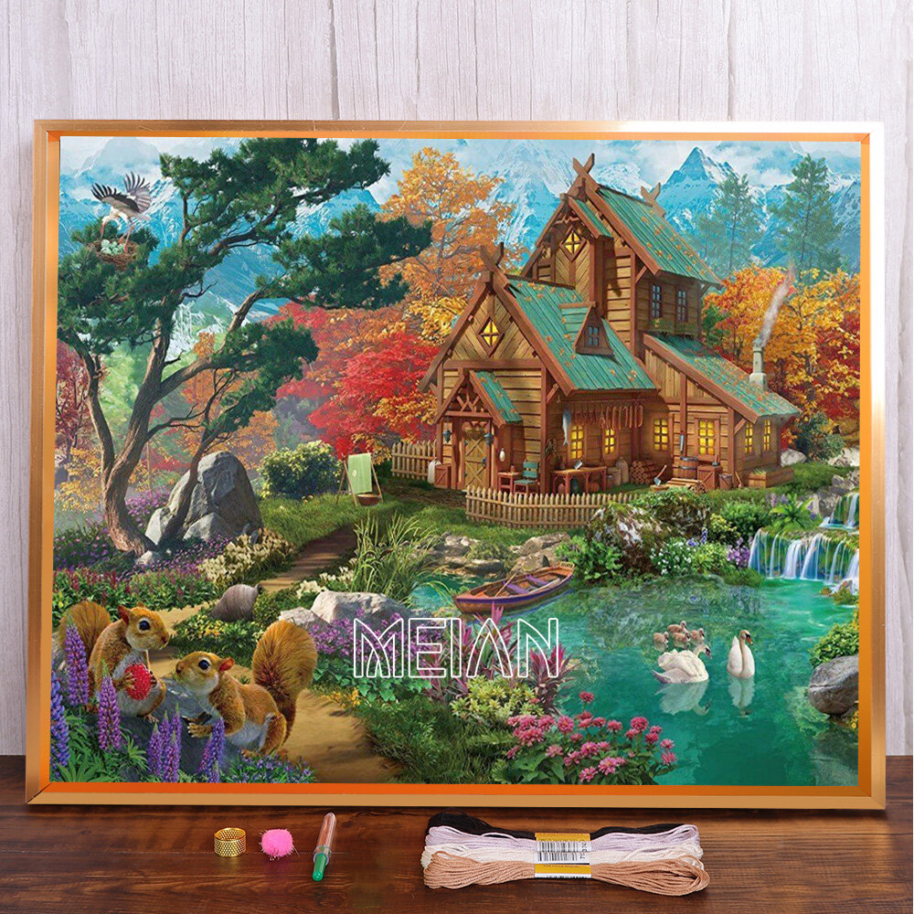 MEIAN Набор для вышивания,30x40CM,11CT,40 цветов