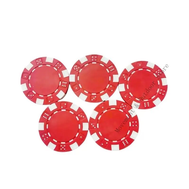 Пластиковые покерные фишки T4MF 25 штук Красный, Red