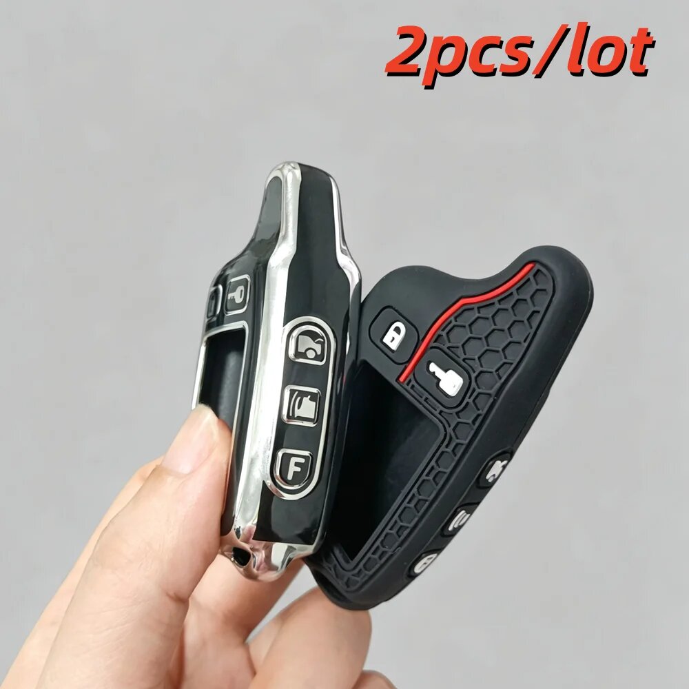 Комплект Из 2 Чехлов Для Автомобильных Ключей Tomahawk TW-9010: Двусторонние siliverblack black