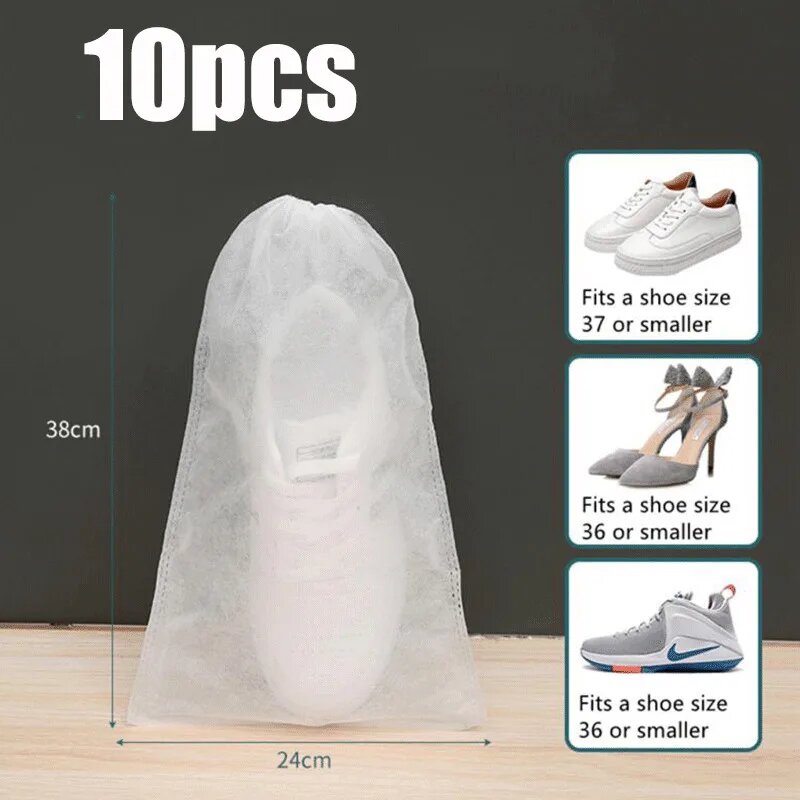 Прозрачные мешки для обуви из нетканого материала 10/20/40 шт. S 10PCS