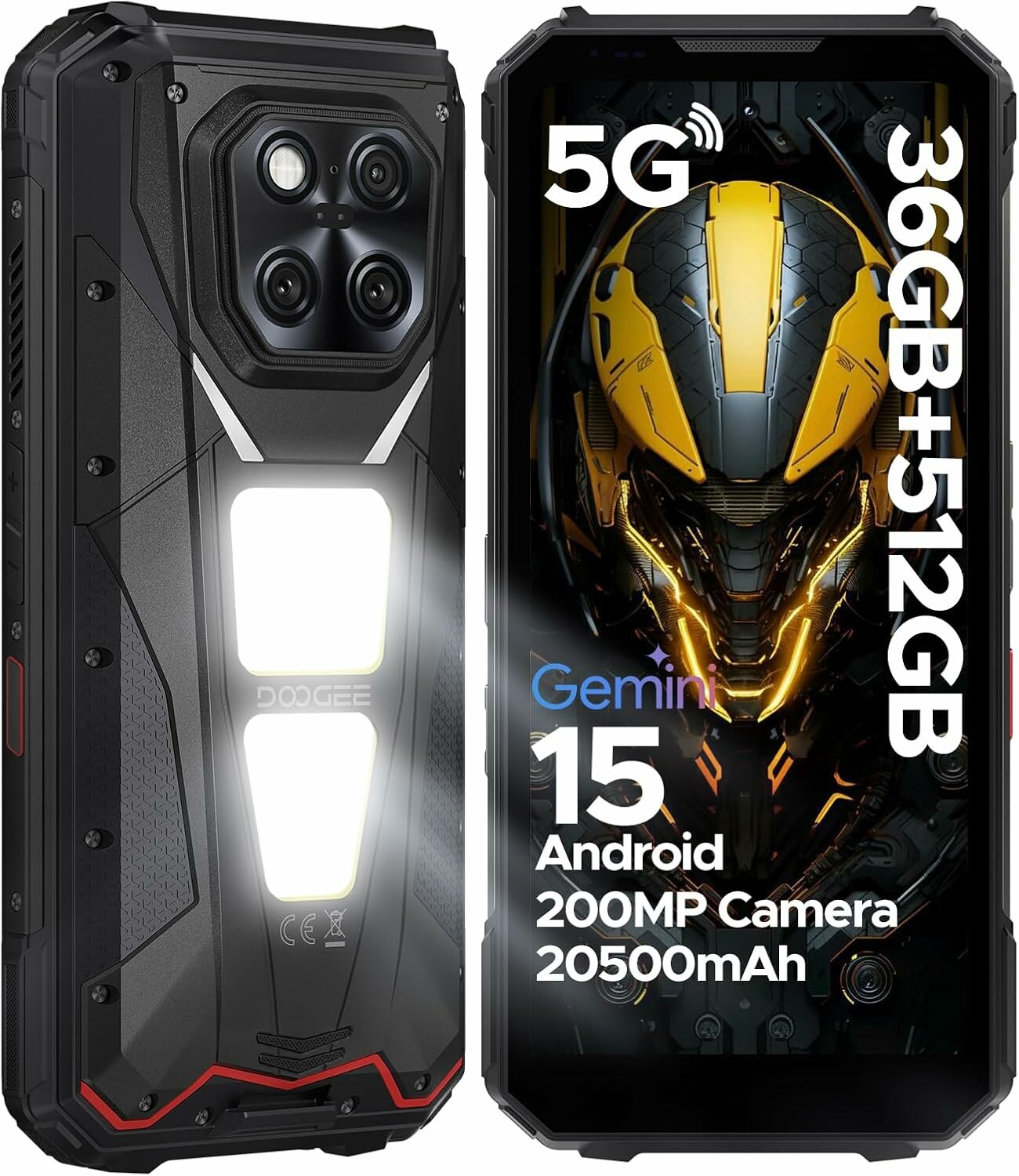 Смартфон DOOGEE V Max LR 5G, 36 (16+20) ГБ 512 ГБ, 20500 мАч, 6,78-дюймовый FHD-экран.