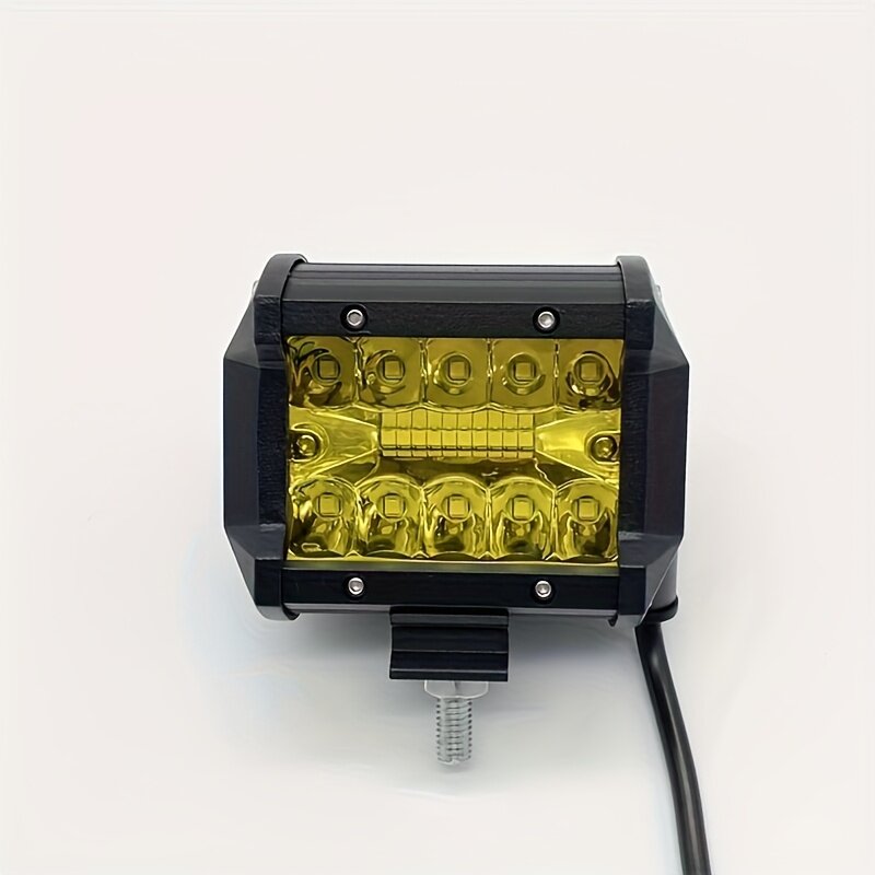 4-дюймовый рабочий свет 20LED, 4-рядный ультраяркий желтый прожектор для переднего освещения автомобилей и мотоциклов, без аккумулятора, 1 шт