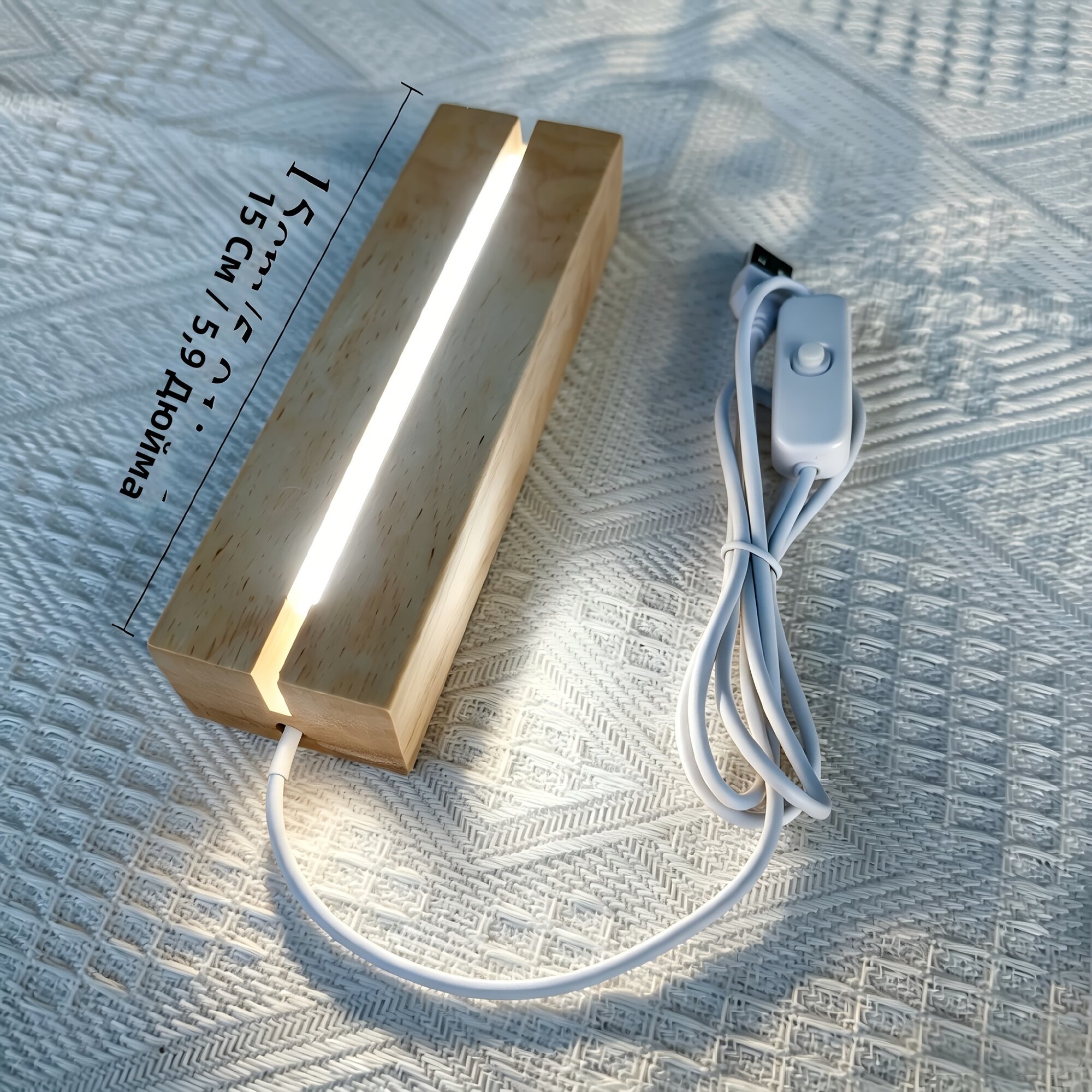 USB-светодиодная лента на акриловой подставке, белый свет, безопасное низкое напряжение, высокая яркость, ночник и подставка для ароматерапии