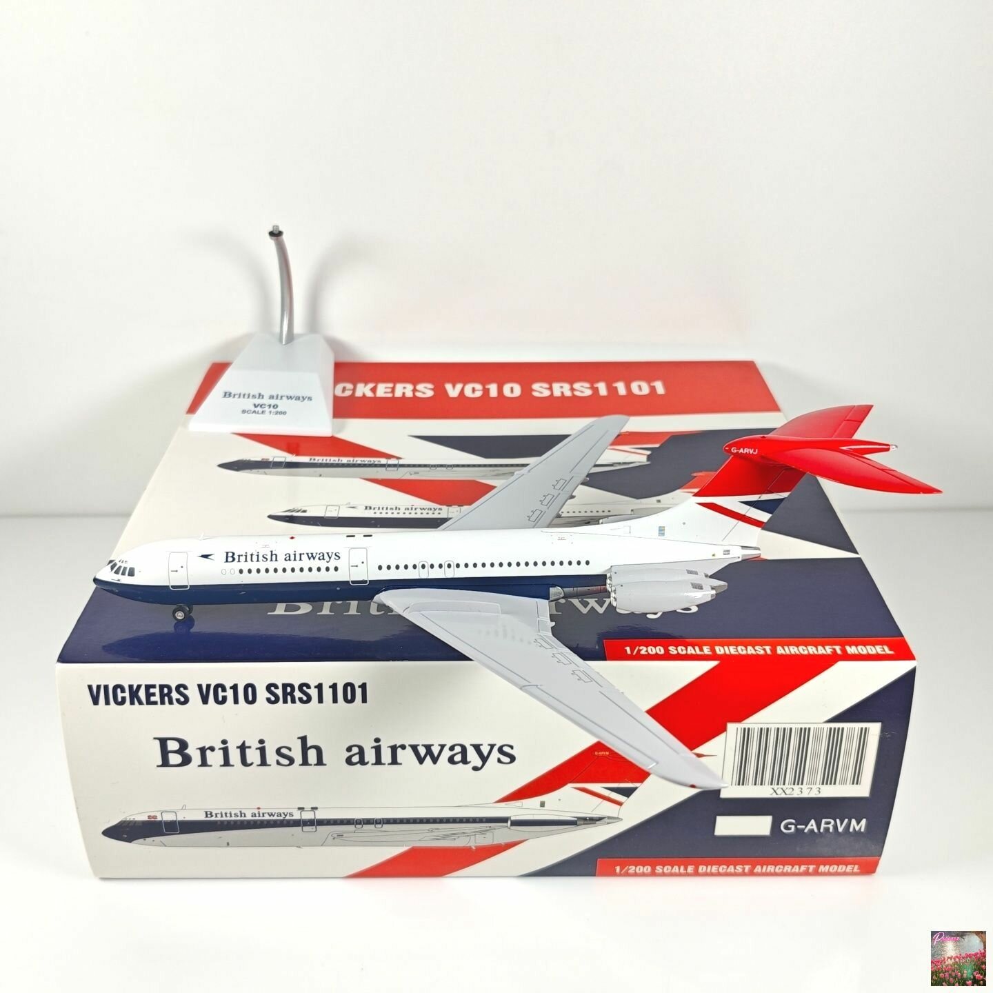 JC Wings XX2375: Модель самолета British Airways VC10 G-ARVJ из сплава, масштаб 1:200