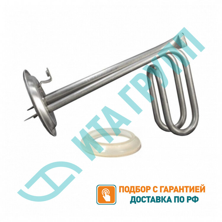 Комплект ТЭН 1,5кВт (1500Вт) RF для водонагревателя Thermex, Garanterm H 10, H 15, под анод М6, нерж. + прокладка, 10182K1