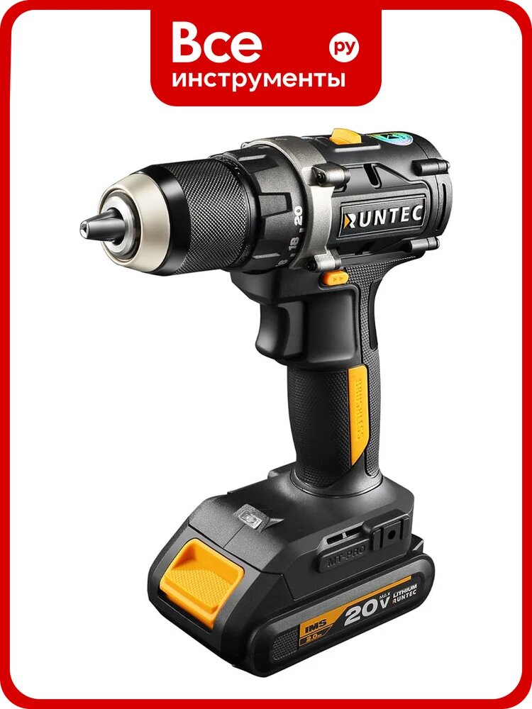 Дрель-шуруповерт аккумуляторная PRO RUNTEC 13 мм,20В, 2*2Ач, 55Нм RT-ID221